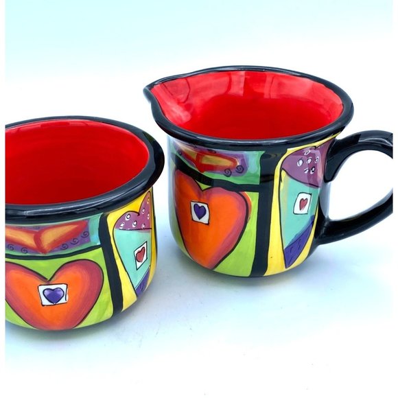 Naylor | Dining | Naylor Design Hand Painted Sugar And Creamer Heart ...